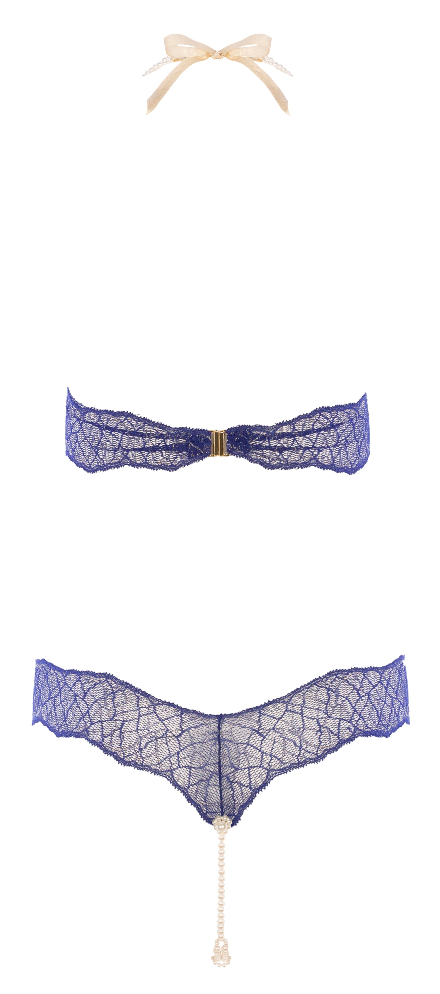 Body Sydney à double col bleu | Bracli Haute Couture